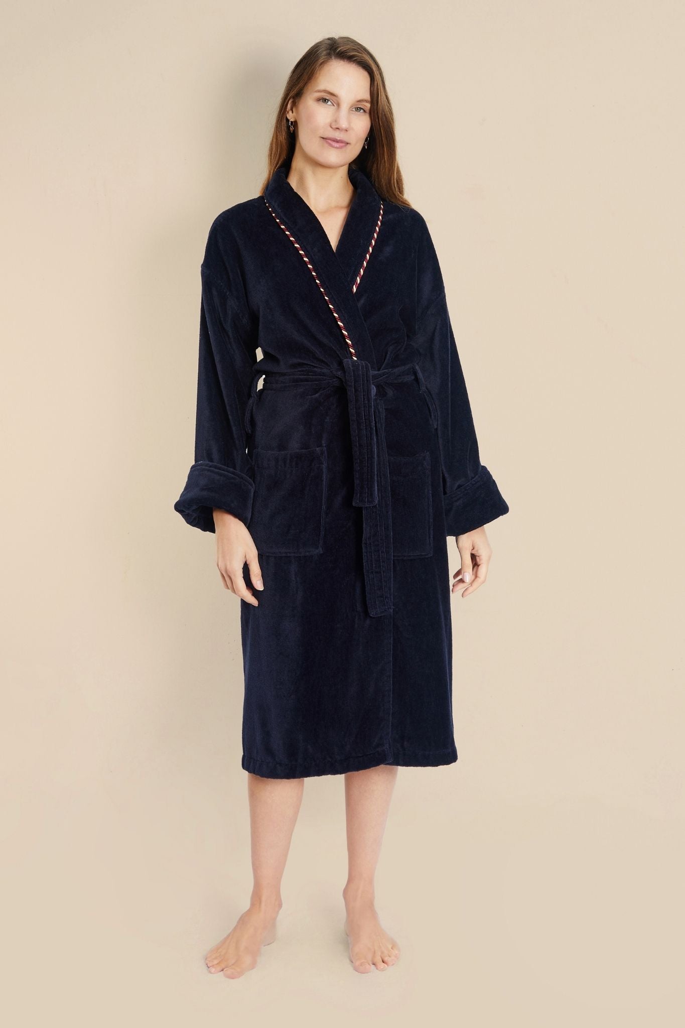 Luxury Women's Navy Dressing Gown | Bown of London