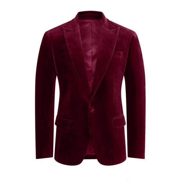 Mens Tailored Smoking Jacket Burgundy| Bown of London